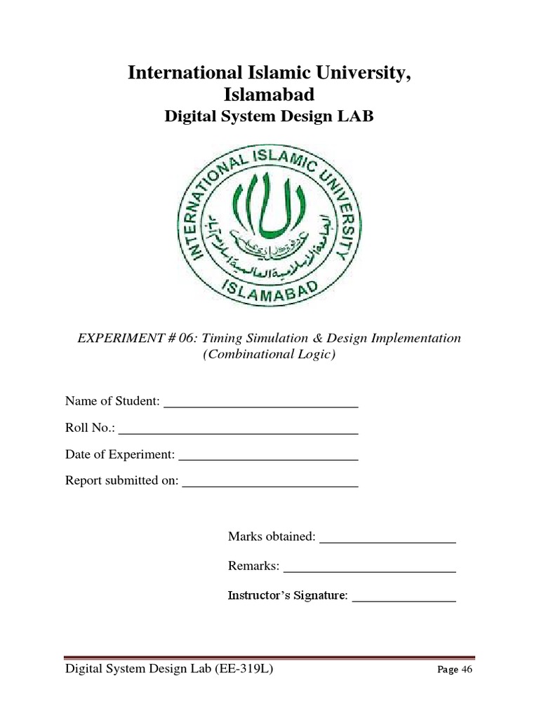Lab 06 Timing Simulation And Design Implementation Combinational Logic Pdf Field