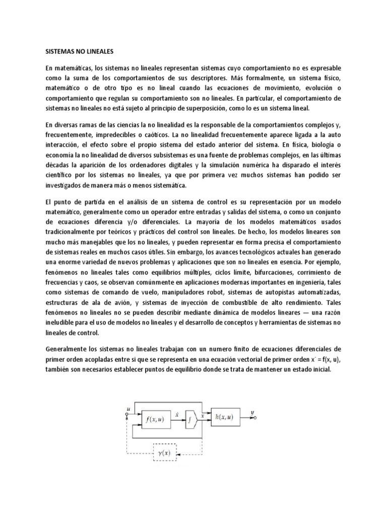Sistemas No Lineales | Descargar gratis PDF | Sistema no lineal ...