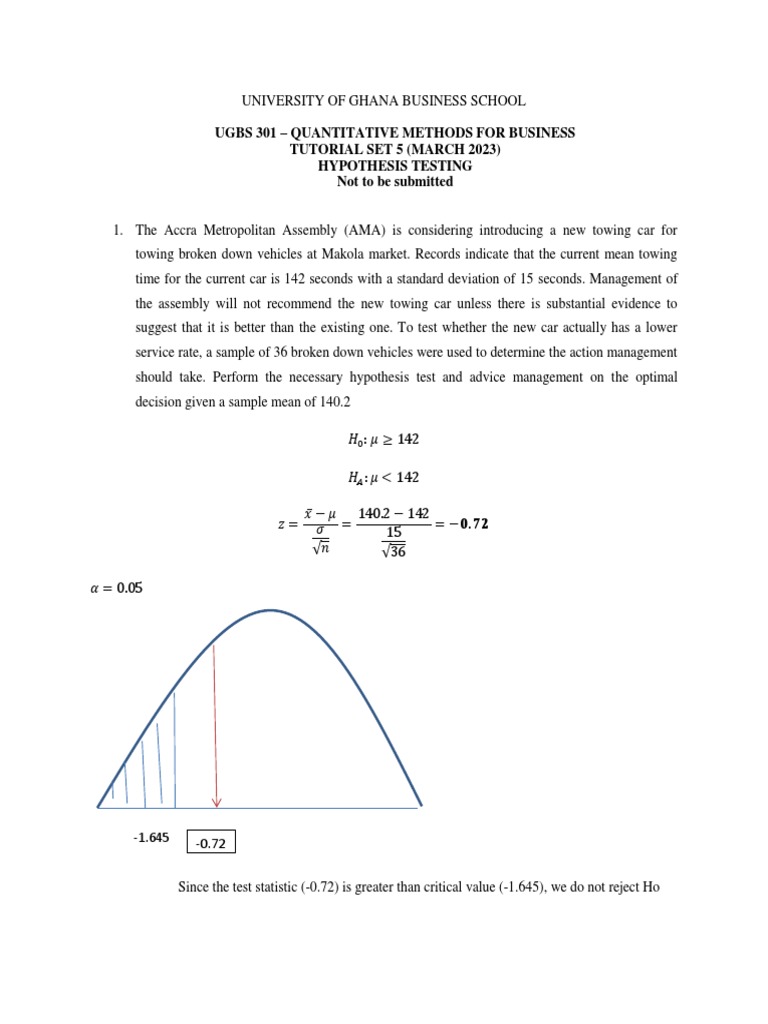 Sol Tutorial Set 5 Hypothesis Pdf Standard Deviation