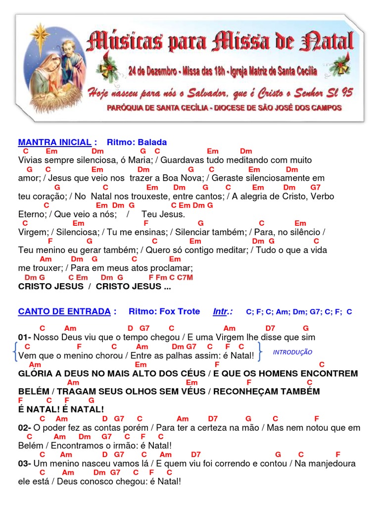 Missa de Natal - Cifras Oficial | PDF | Eucaristia | Jesus