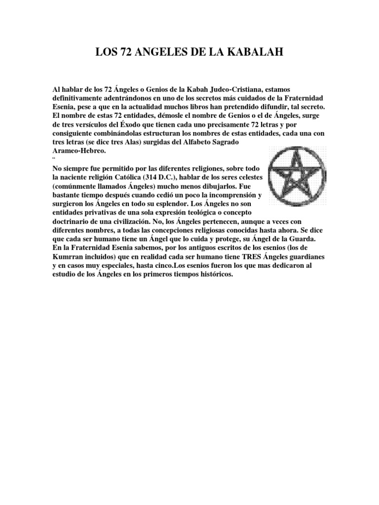 Los 72 Ángeles de la Kabalá | PDF | Demonios | Arcángel