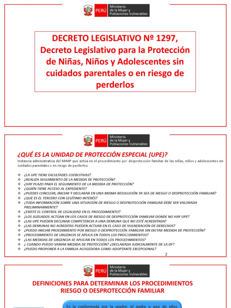 Decreto Legislativo #1297, Decreto Legislativo para La Protección de ...