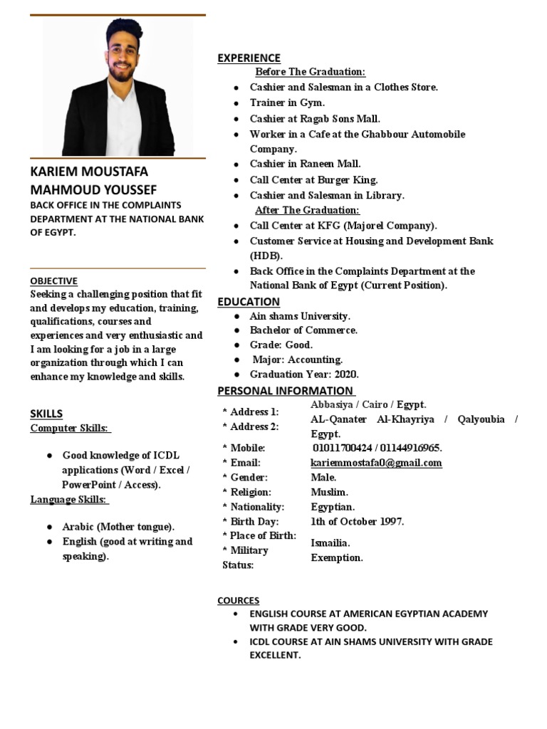 Kariem Mostafa CV. | PDF | Egypt