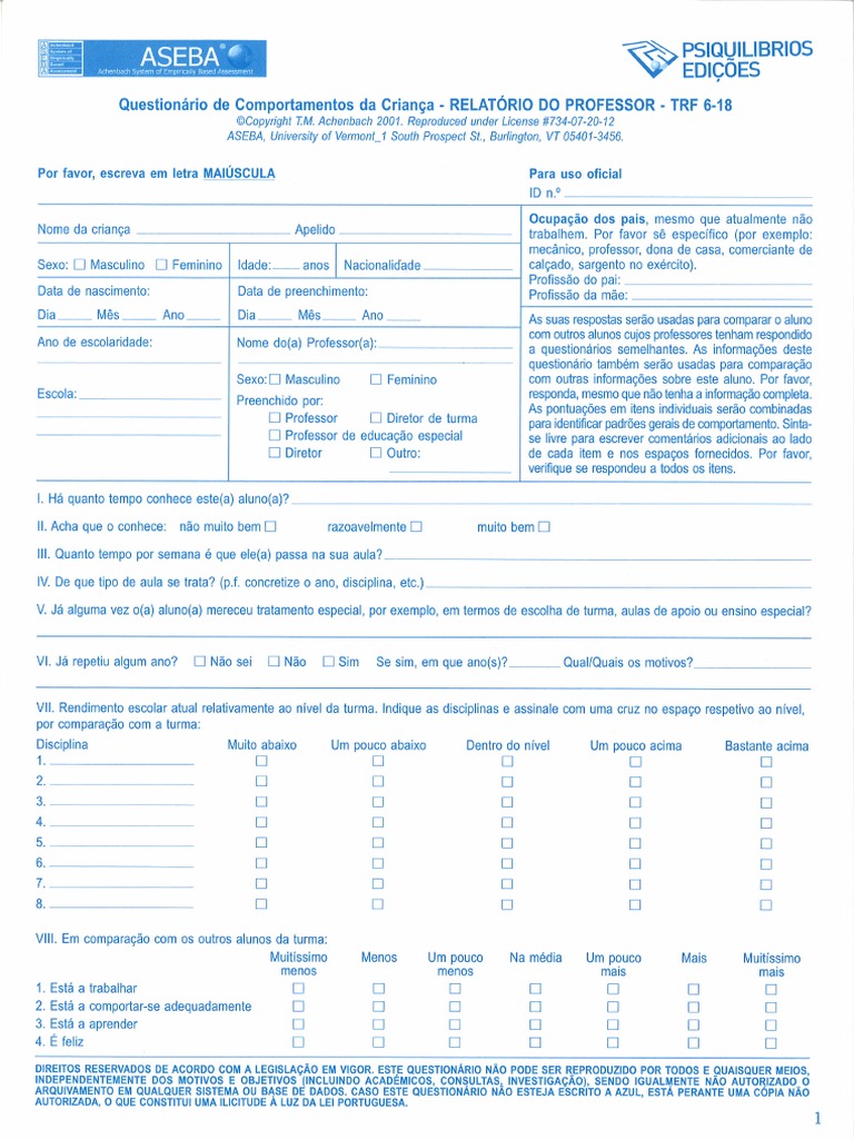 TRF 6-18 Questionário | PDF