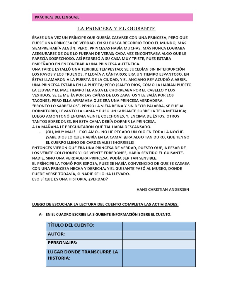 La Princesa y El Guisante | PDF