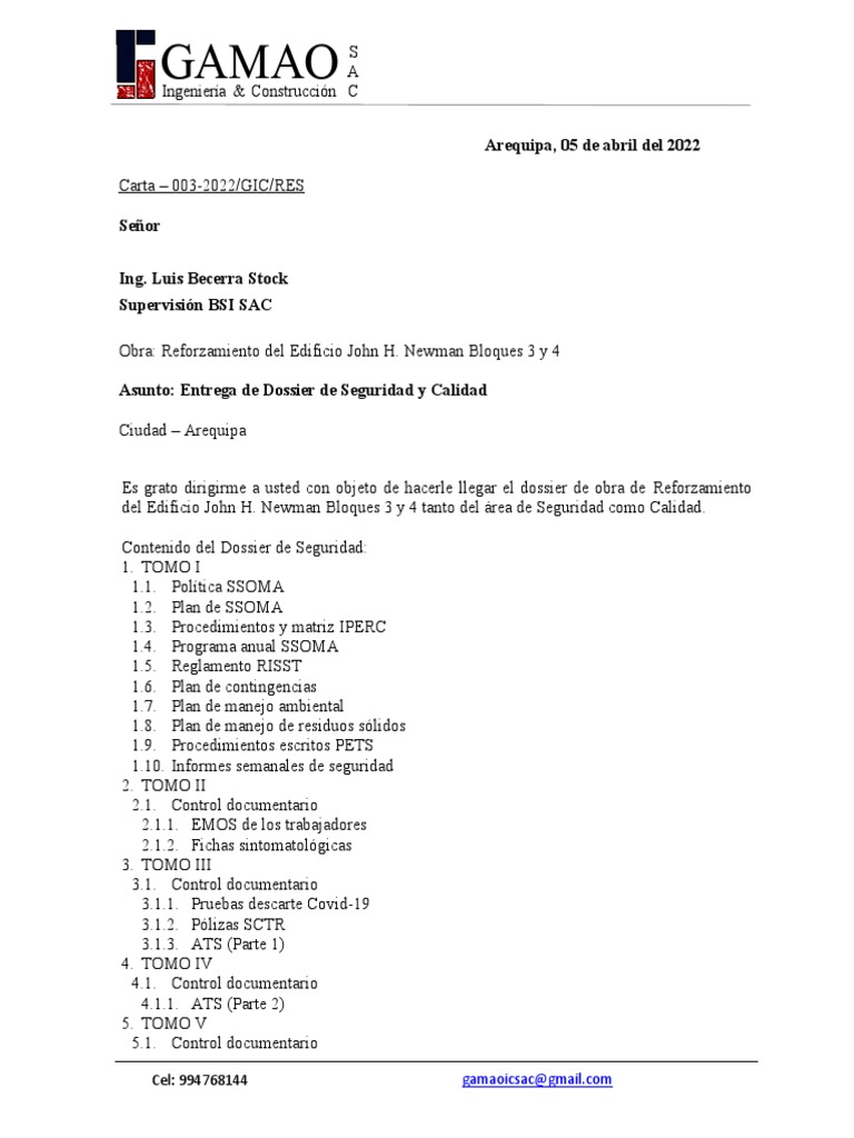 003-2022-RES-OSCAR-ENTREGA DE DOSSIERS BLOQUES 3 y 4 | PDF