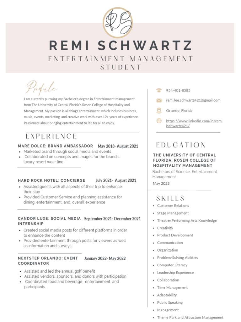 Remi Schwartz Resume | PDF | Social Media | Popular Culture & Media Studies
