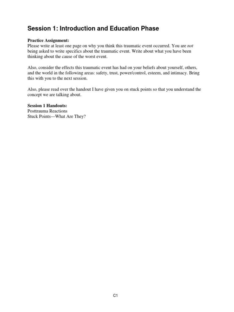 Stuck Points CPT (MV) | PDF | Psychological Trauma | Psychology