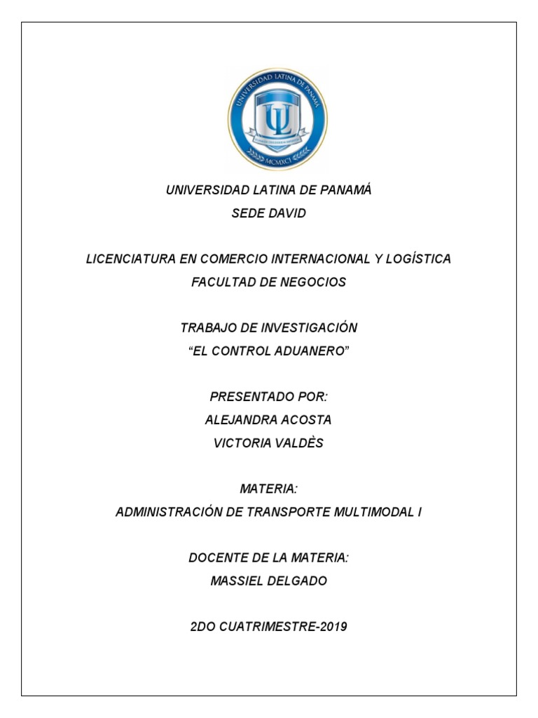 El Control Aduanero Pdf Aduana El Comercio Internacional