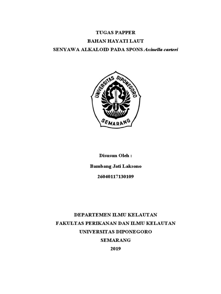 Senyawa AlkalOID pada Spons Axinella carteri | PDF