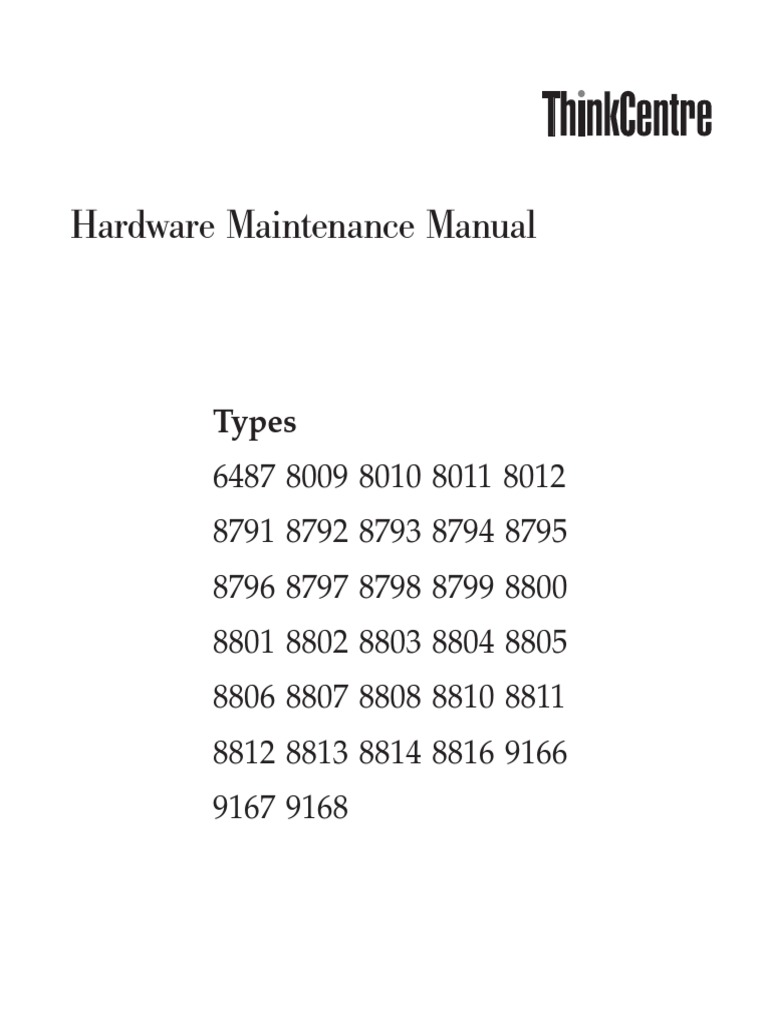 Lenovo M55 8807 8808 Desktop PC Hardware Maintenance1519908930284 | PDF | Electrostatic ...