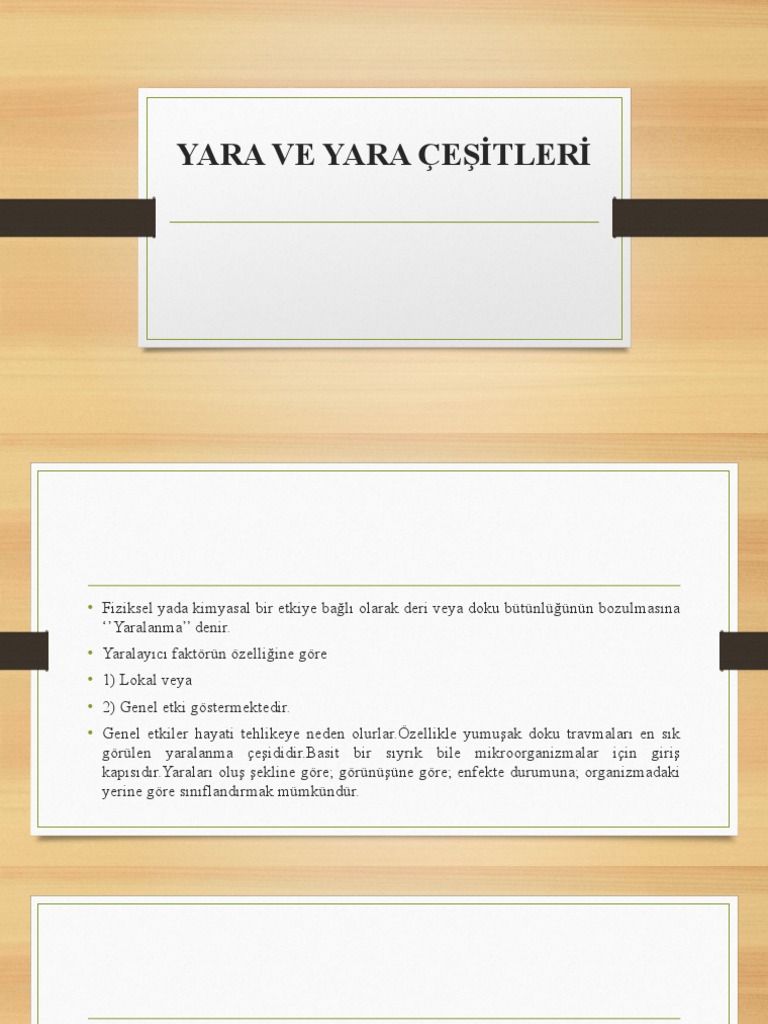 Hafta Yara Ve Yara Çeşi̇tleri̇ | PDF