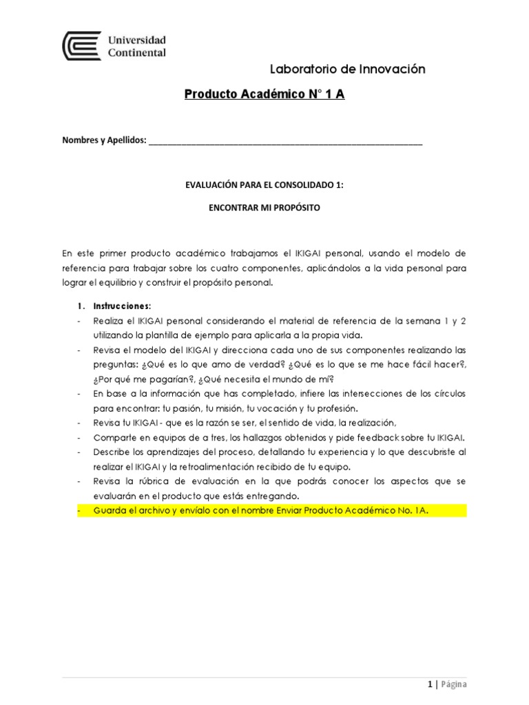 Producto Académico #1 A Laboratorio de Innovación | PDF | Evaluación | Ciencia cognitiva