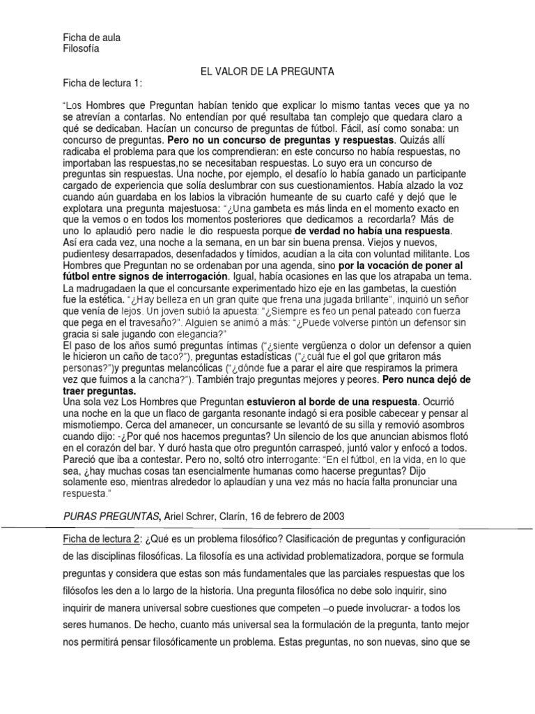 Preguntas Filosóficas y su Valor | PDF | Metafísica | Conocimiento