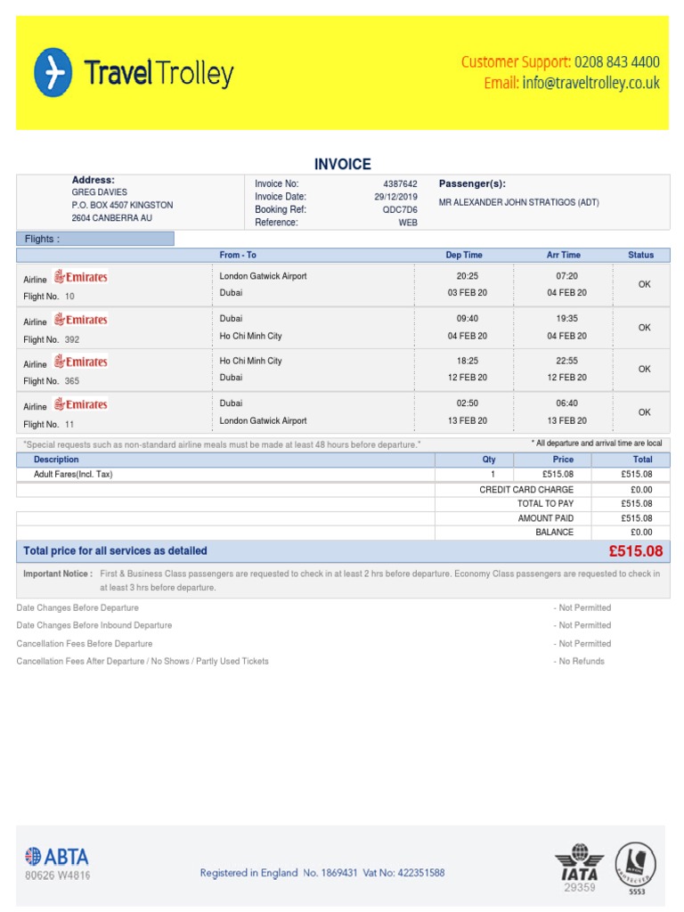 Invoice | PDF | Travel Visa | Payments