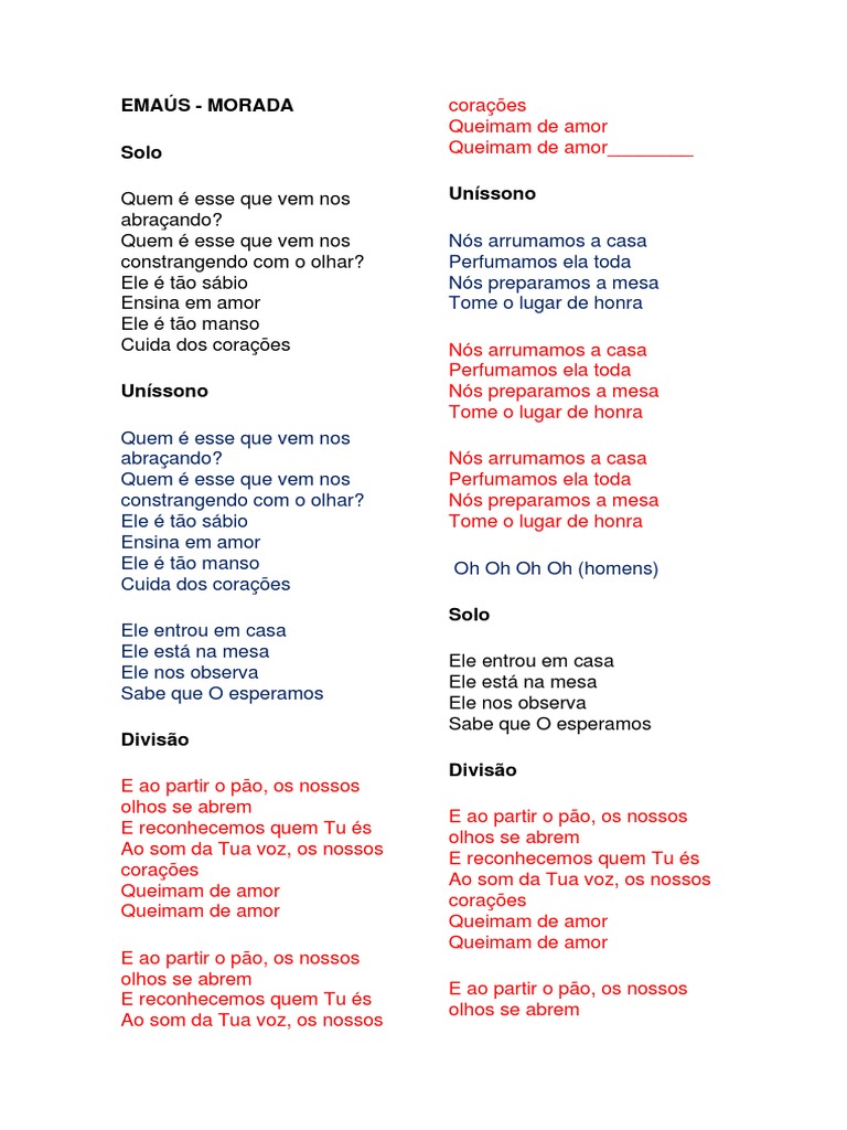 Emaus Letra | PDF