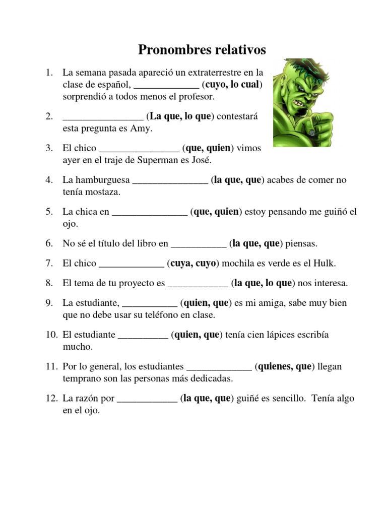 Pronombres Relativos | PDF