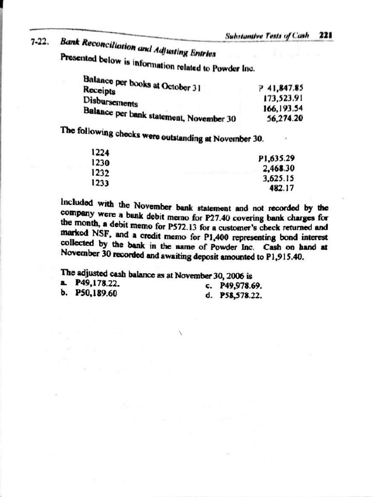Substantive Test of Cash Part 2 | PDF