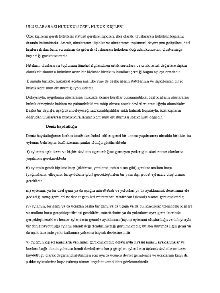 Uluslararasi Toplum Ve Uluslararasi Hukuk | PDF