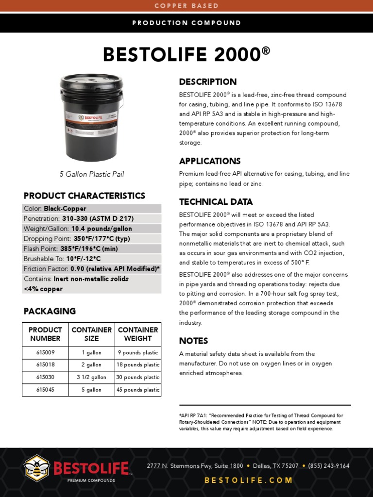 Ficha Tecnica Bestolife 2000 | PDF | Pipe (Fluid Conveyance) | Corrosion