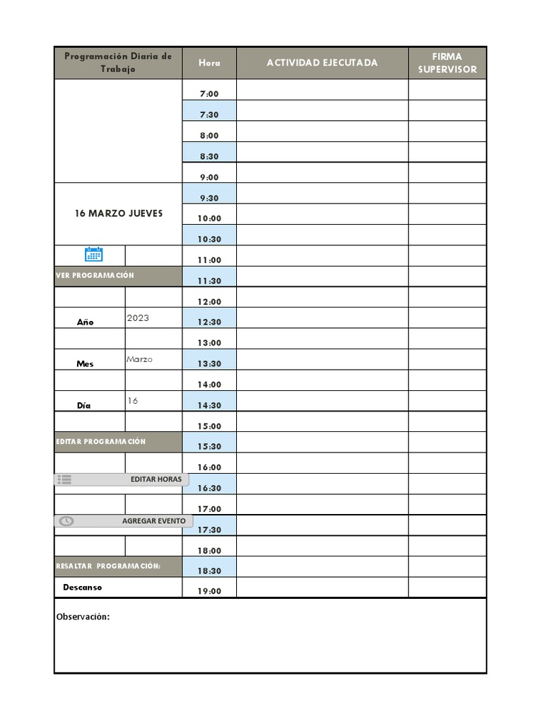 Bitacora de Actividades Diarias Coordinador Operaciones | PDF