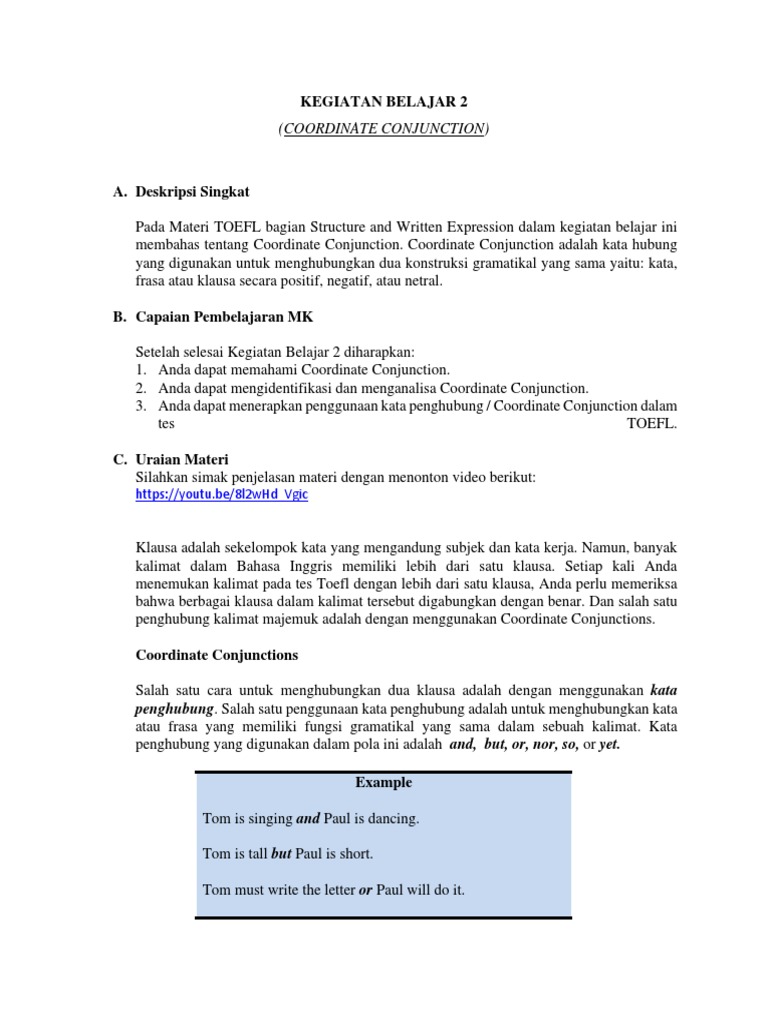 Coordinate Conjunction | PDF
