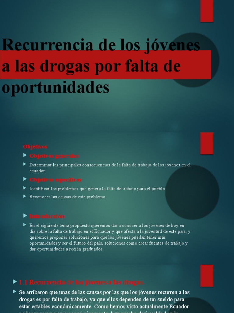 Recurrencia de Los Jóvenes A Las Drogas Por Falta de Oportunidades | PDF | Ecuador | La ...