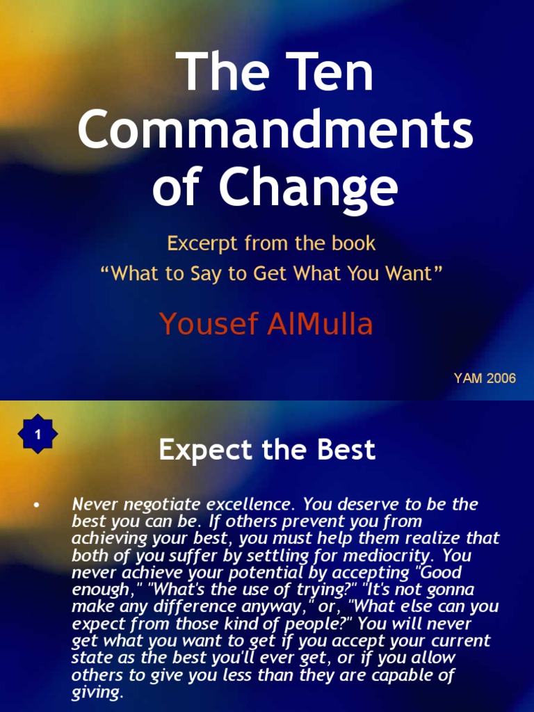 The Ten Commandments of Change | PDF | Motivation | Motivational