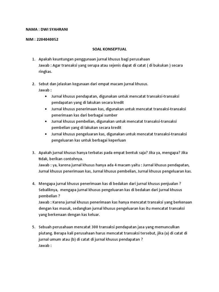 Panduan Jurnal Khusus Perusahaan | PDF