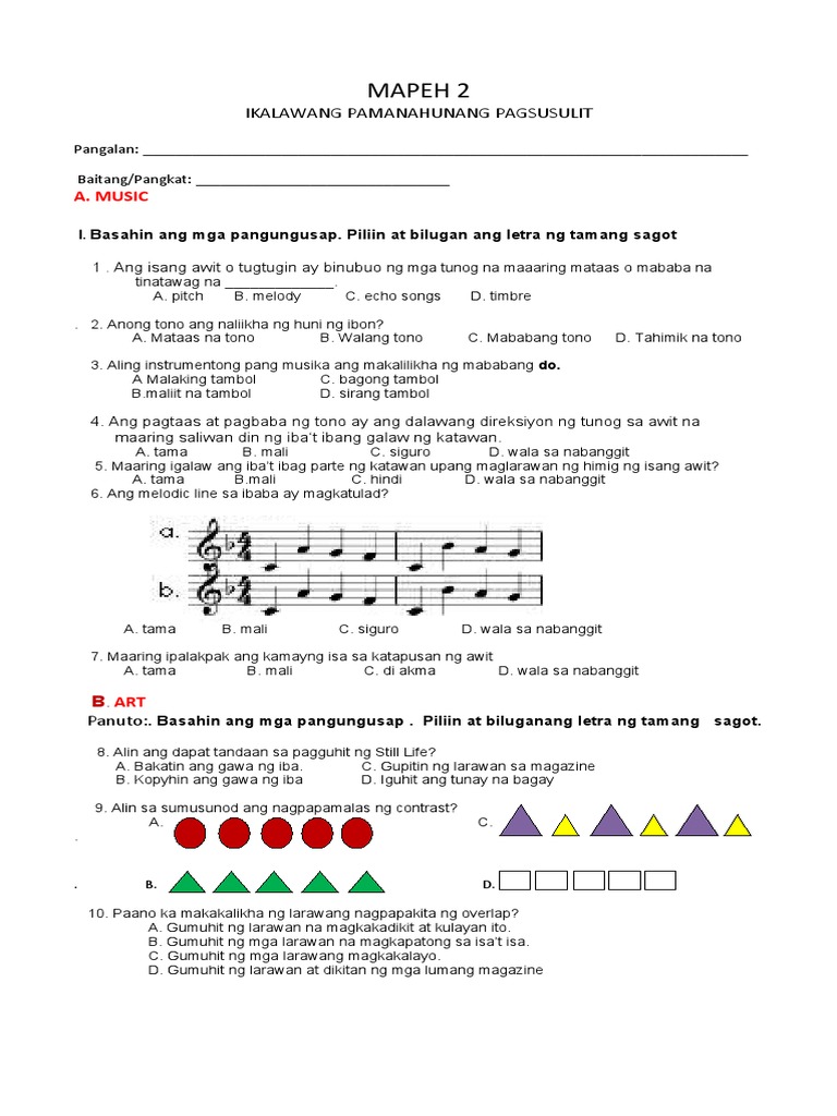 Mapeh 2: A. Music | PDF
