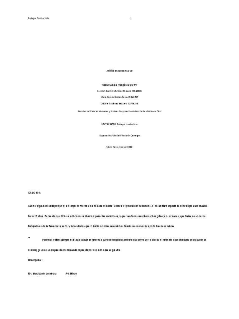 Análisis de Casos: CC y Co | PDF | Reforzamiento | Semáforo