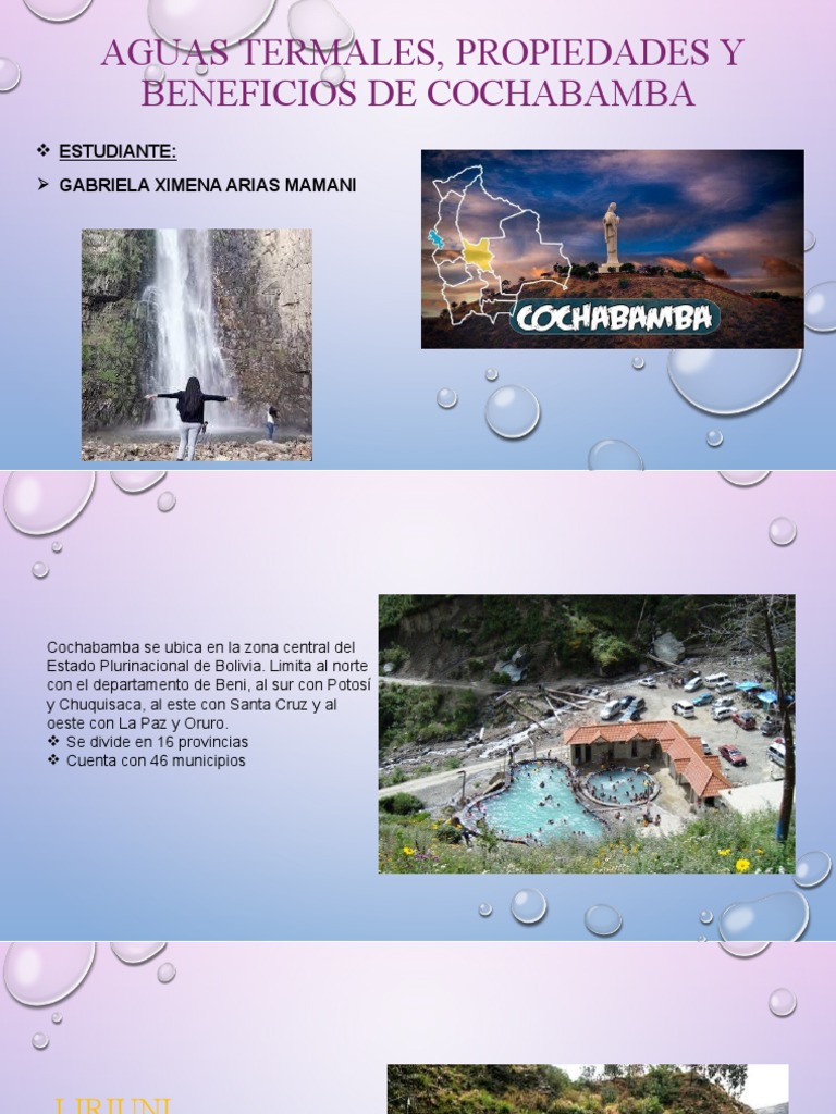 Aguas Termales, Propiedades y Beneficios de Cochabamba | PDF | Salud y ...
