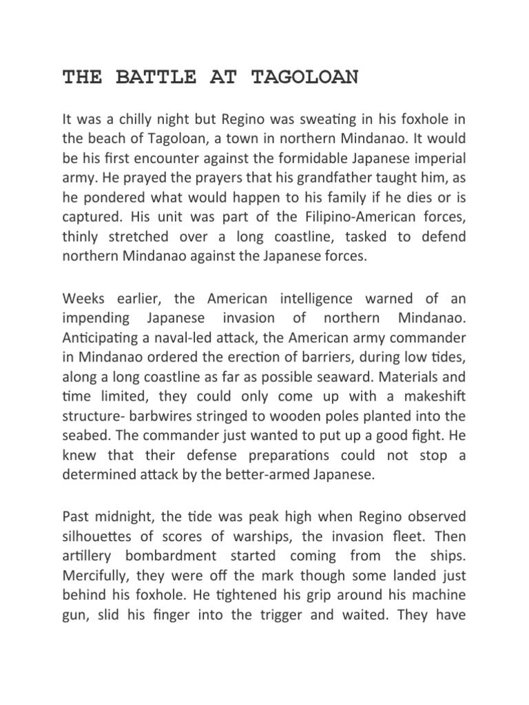 The Battle at Tagoloan | PDF | United States Army | Empire Of Japan