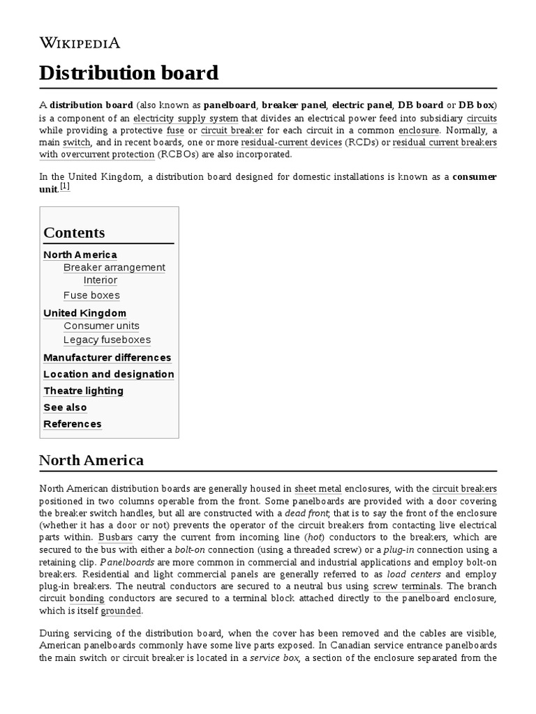 Distribution Board | PDF | Electric Power Distribution | Machines