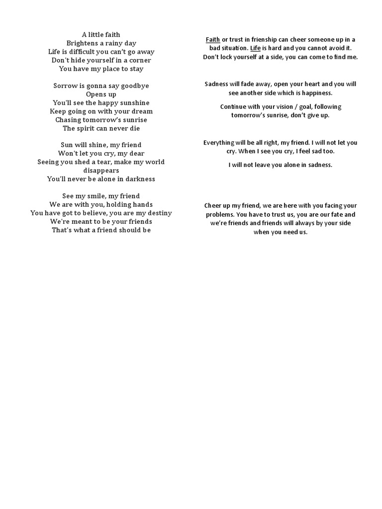 Shining Friends (Interpretation) | PDF