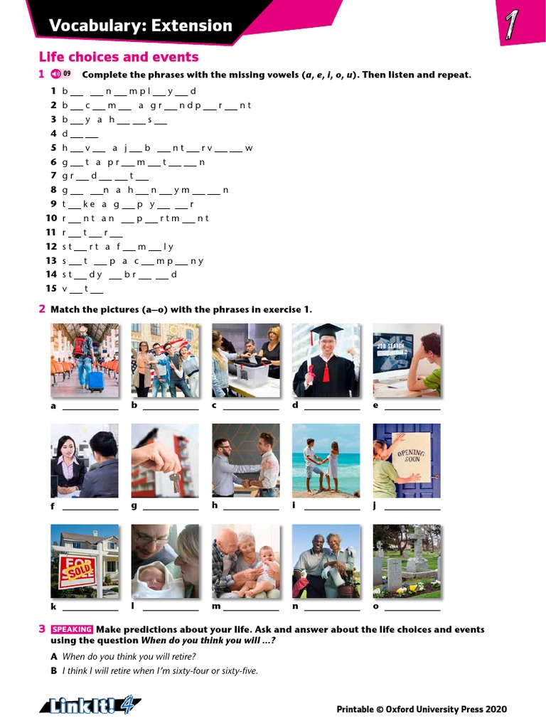Link It 4 Vocabulary Excercises | PDF | Baggage