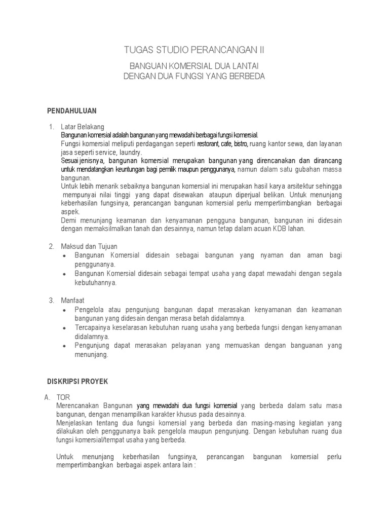 Tugas Studio Perancangan II TA 20-21 Dua Fungsi | PDF