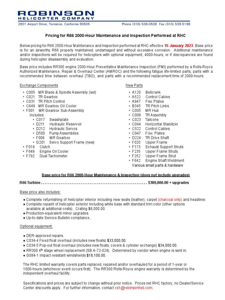 r66 Factory Overhaul Price List 15 Jan 2023 | PDF | Car | Product ...