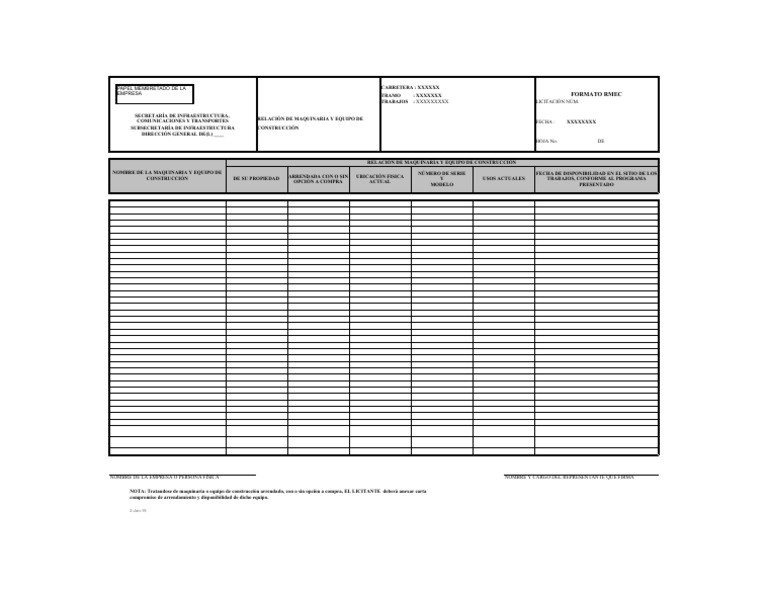 24 - Formato Rmec | PDF | Transporte
