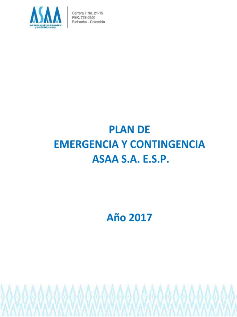 Plan de Emergencia ASAA 2017 | PDF | Riesgo | Entorno natural