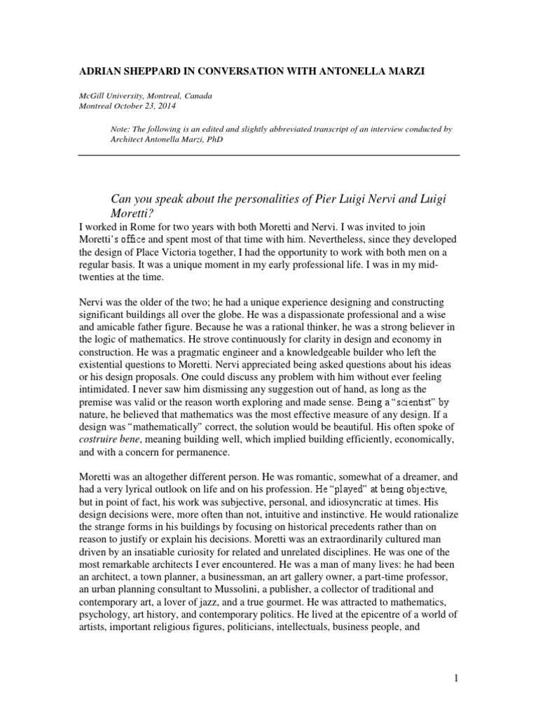 Adrian Sheppard in Conversation With Antonella Marzi | PDF | Elevator ...