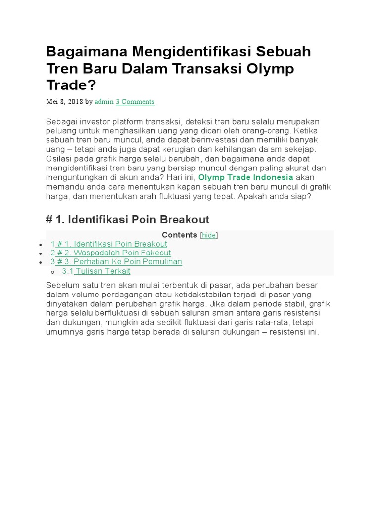 Identifikasi Tren di Olymp Trade | PDF