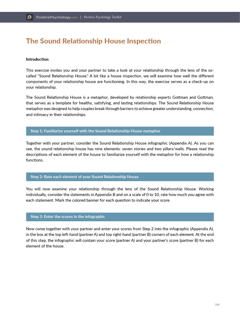 Sound Relationship House Assessment Guide | PDF | Humour | Feeling