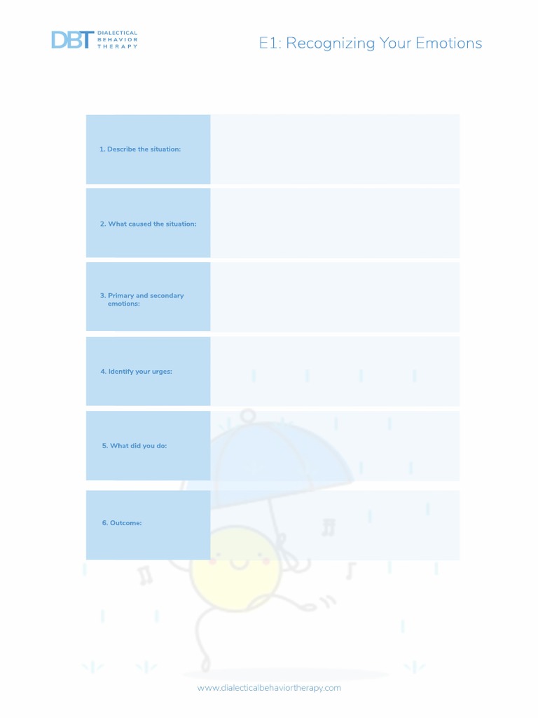 DBT Forms Emotion Regulation E1 | PDF