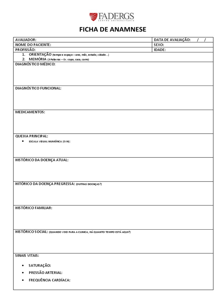 Ficha de Anamnese | PDF