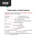 Present Simple vs Continuous Exercises | PDF | Languages | Foreign Language Studies