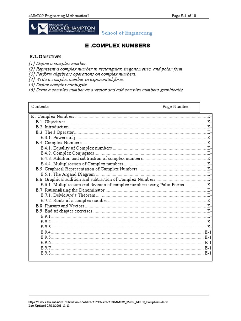 CHE CompNum | Download Free PDF | Complex Number | Euclidean Vector