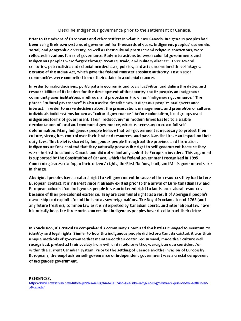 Indigenous Governance | PDF | Indigenous Peoples | Canada