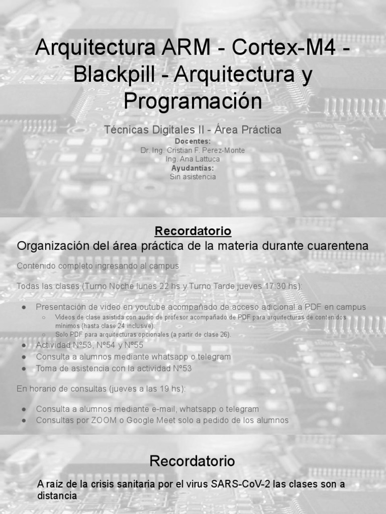 Arquitectura ARM - Cortex-M4 - Blackpill - Arquitectura y Programación (Clase 28-2021) | PDF ...