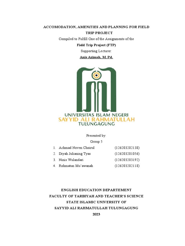 Group 5 - Field Trip Project | PDF | Tourism | Hotel